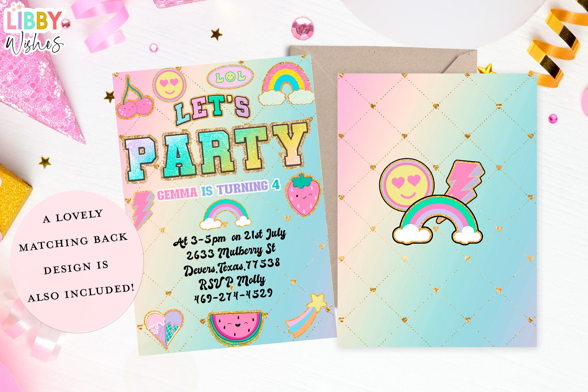 Editable Birthday Party Invitation Stoney Clover Lane Varsity Patch ...
