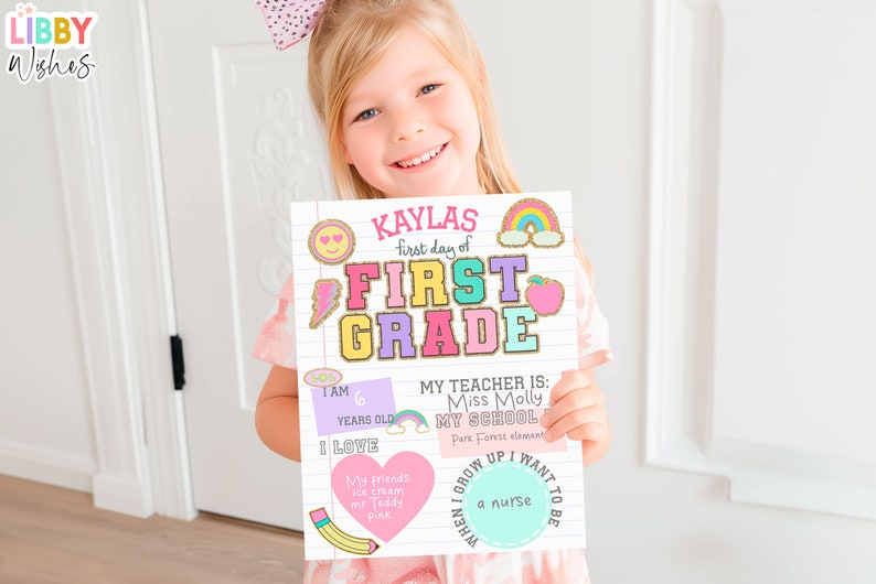 Editable First Day of School Sign First Day of First Grade Stoney ...