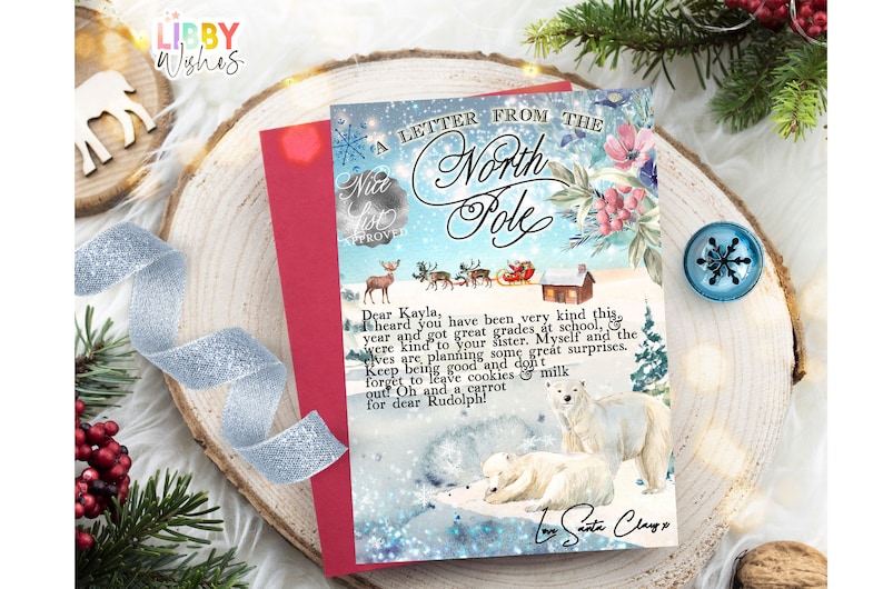 EDITABLE Official Letter From Santa Claus North Pole Mail - Etsy