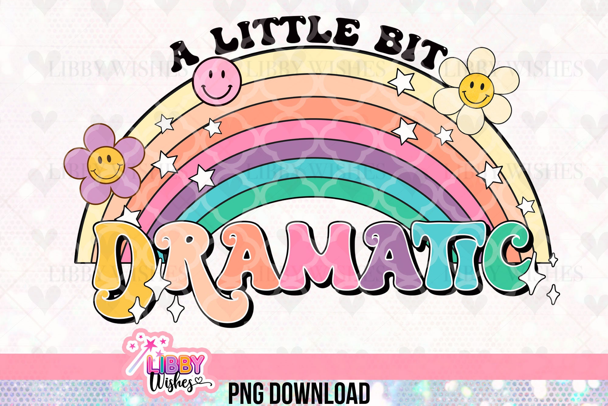 A Little Bit Dramatic Retro PNG Sublimation File Rainbow - Etsy