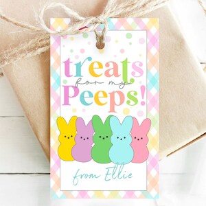 Editable Peeps Printable Tags, Treats for My Peeps Gift Tags, Printable ...