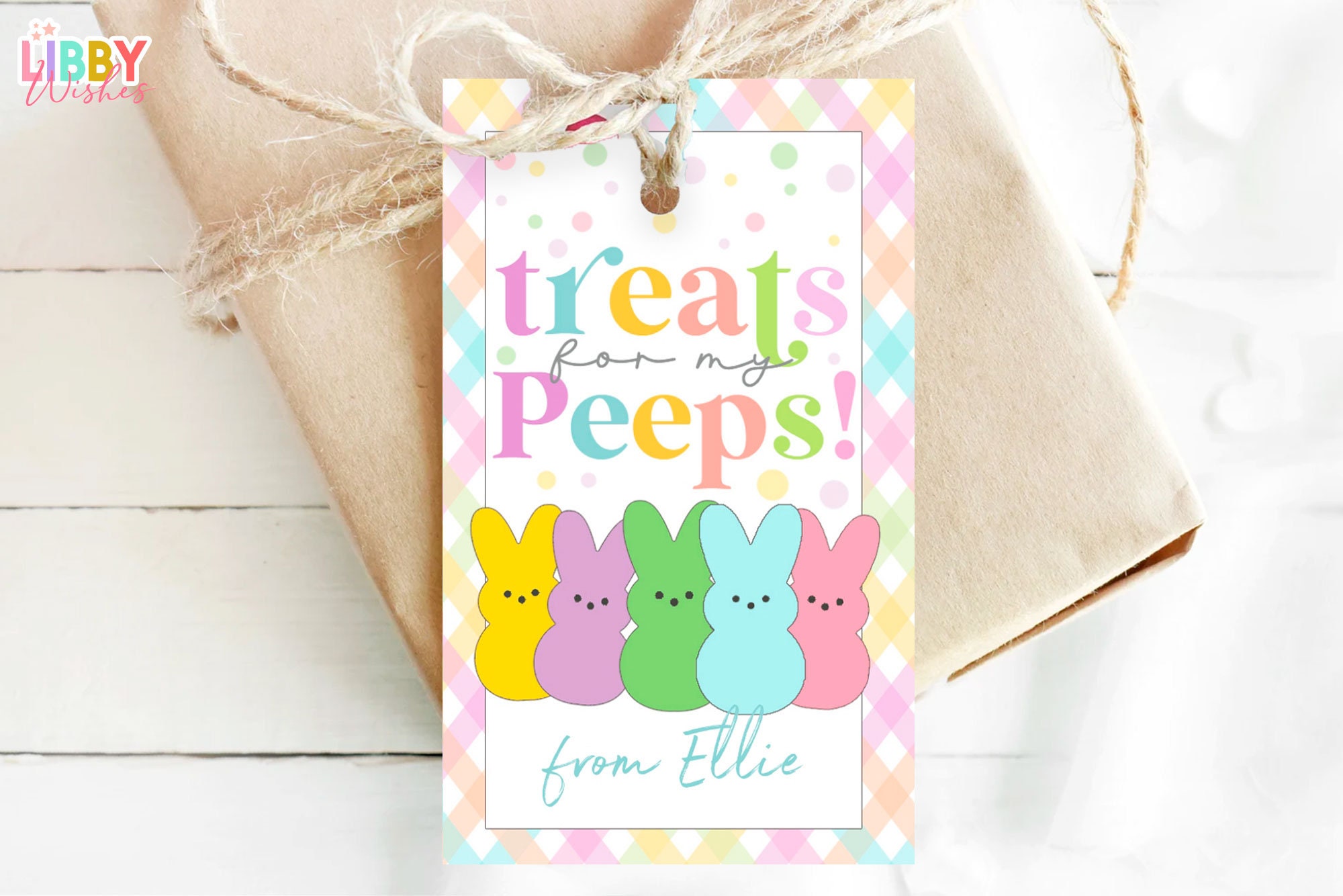 Editable Peeps Printable Tags, Treats for My Peeps Gift Tags, Printable ...