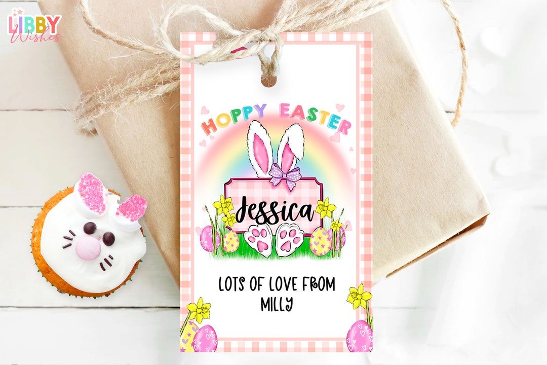 Printable Easter Bunny Gift Tag Instant Download Easter Bunny Gift Tag ...