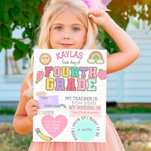 Editable First Day of School Sign First Day of FOURTH Grade Stoney ...