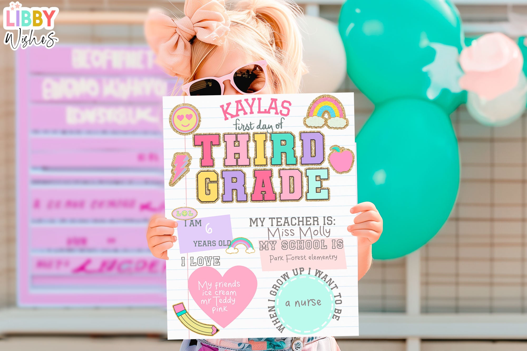 Editable First Day of School Sign First Day of Third Grade Stoney ...