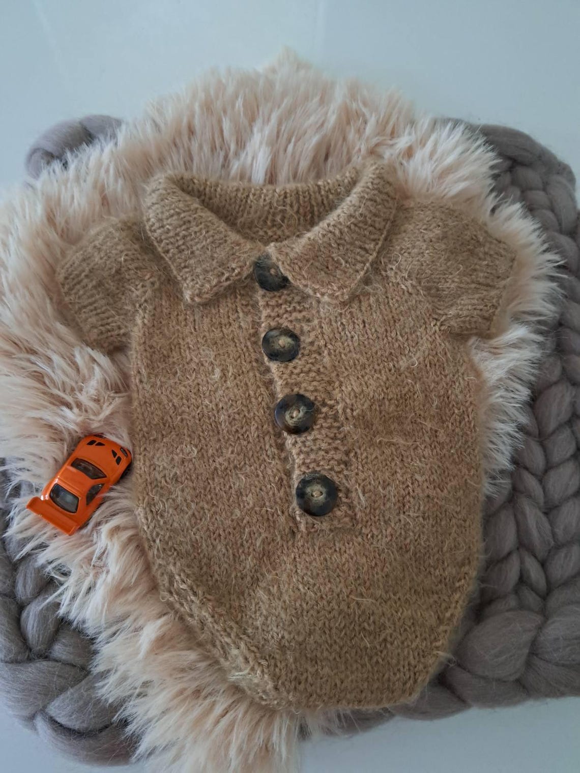 Soft and Snuggly/ Hand-knitted/ Baby Romper/ Newborn/photo Props/baby ...