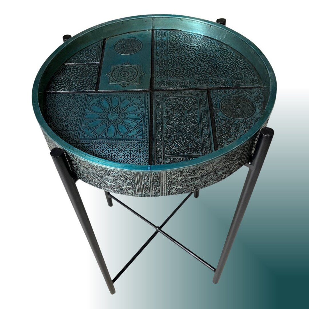 Side Table in Metal Moroccan Design - Etsy