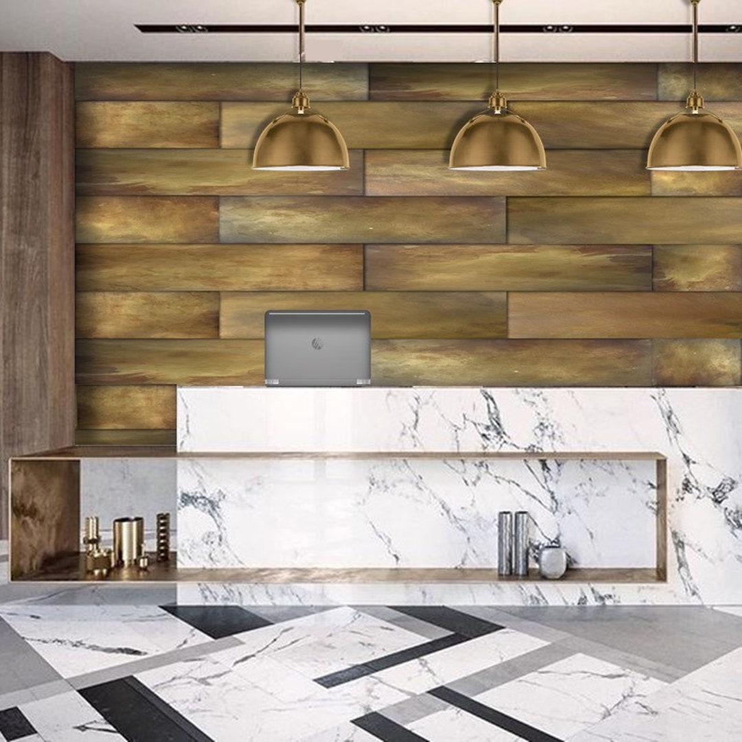 Patina Metal Wall Tiles Rectangular Shape 38"x7" - Etsy