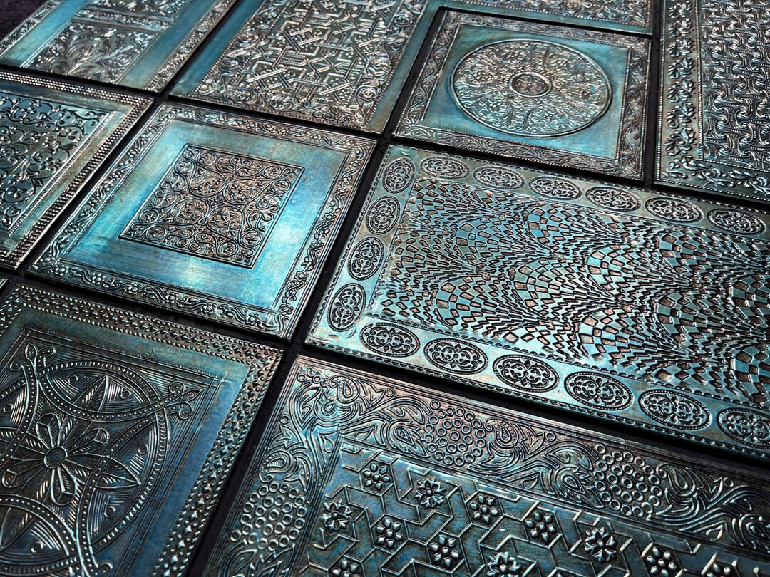 Wall Panel Metal Moroccan Combos Blue Patina - Etsy