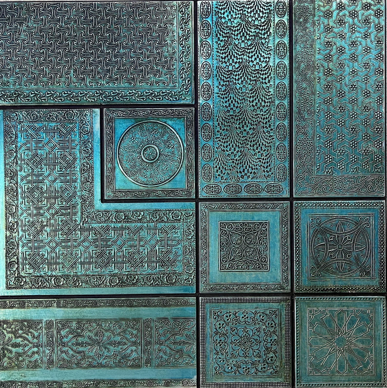 Wall Panel Metal Moroccan Combos Blue Patina - Etsy