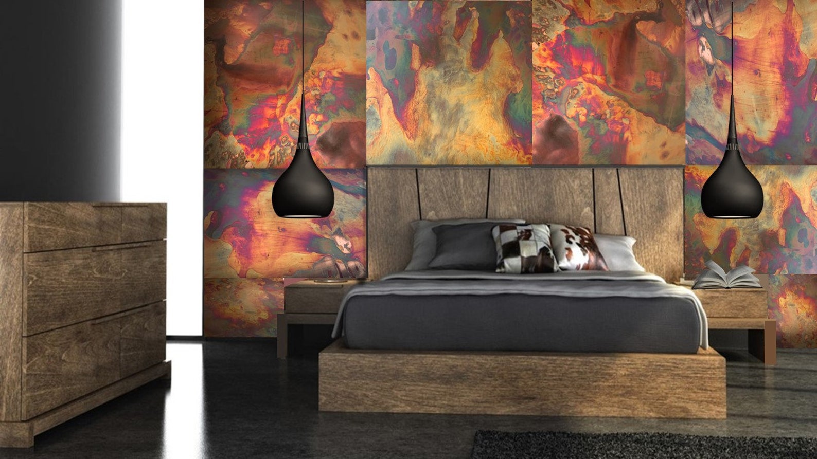 Patina Copper Flames Wall Tiles - Etsy Ireland