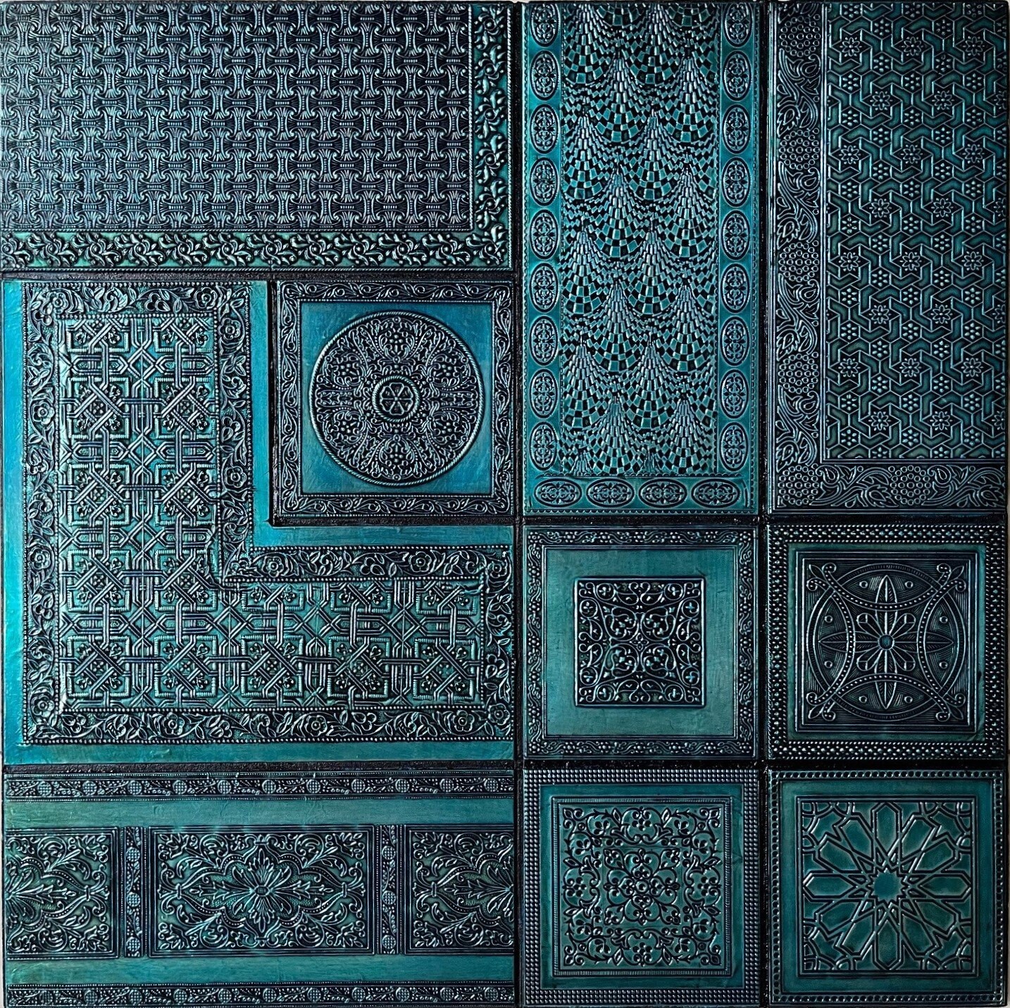 Wall Panel Metal Moroccan Combos Blue Patina - Etsy UK