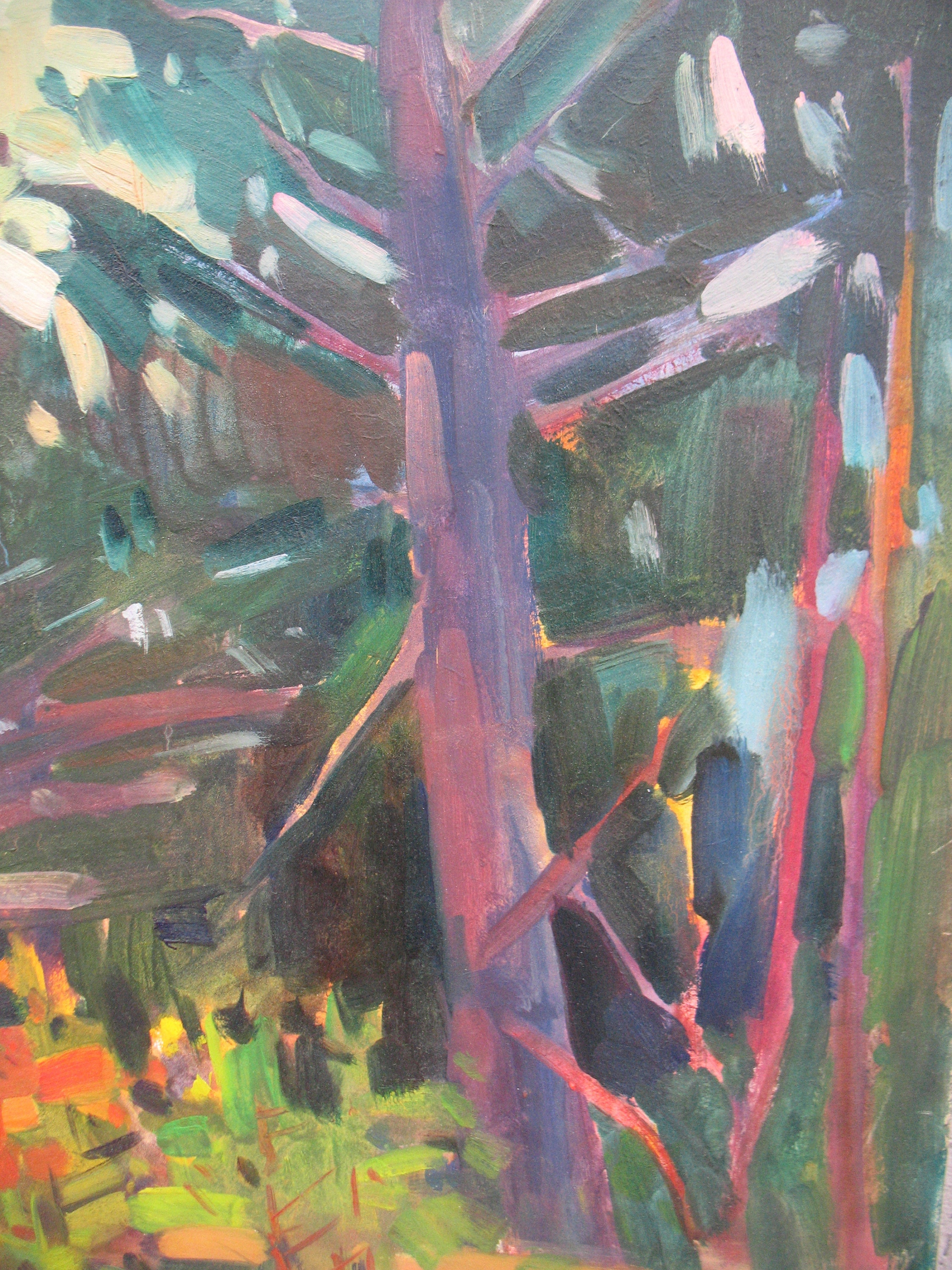 Old Spruce Forest Painting, Plein Air Artwork, Melancholic Forest ...