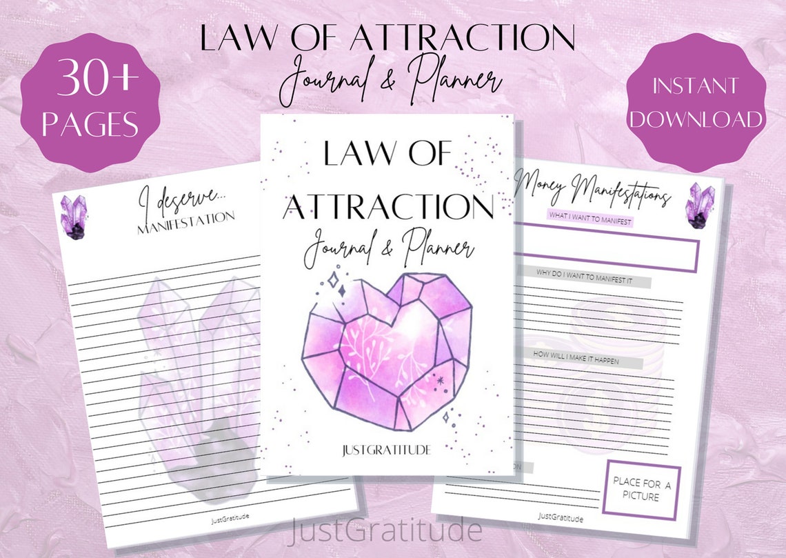 Law Of Attraction Planner And Journal Printable 30 Pages Manifestation