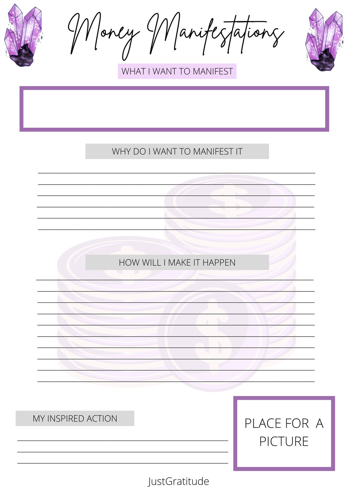 Law Of Attraction Planner And Journal Printable 30 Pages Manifestation