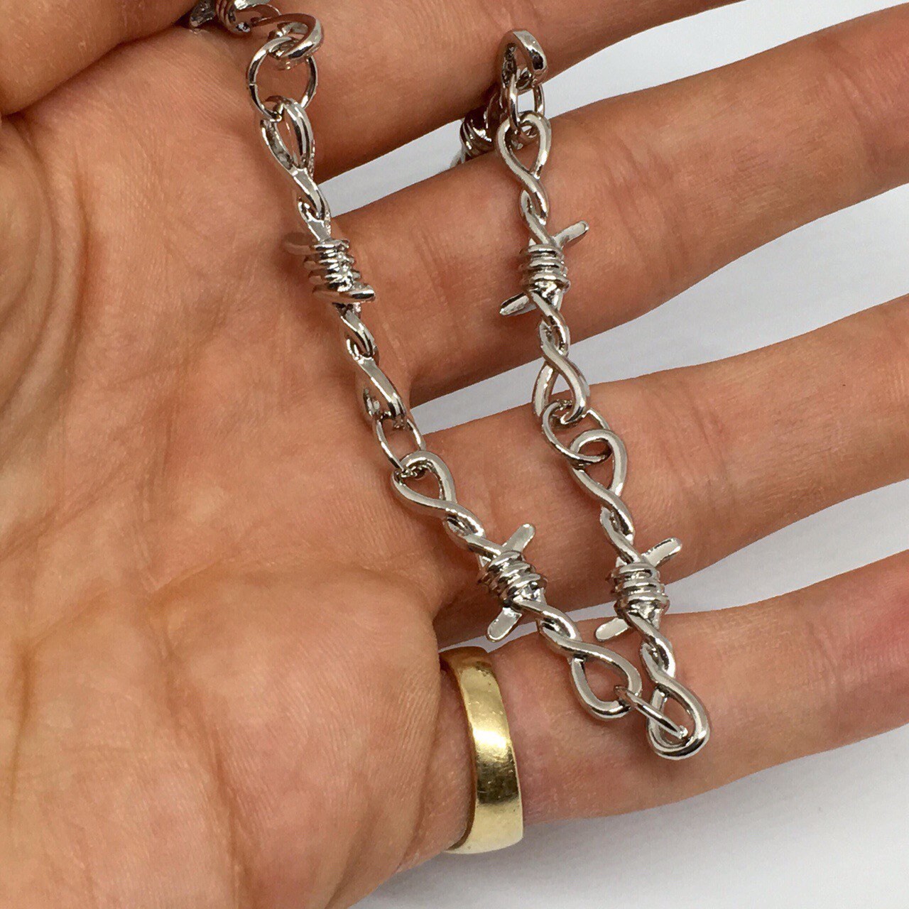 Barbed Wire Bracelet Unisex Sterling Silver Plated Unisex - Etsy UK