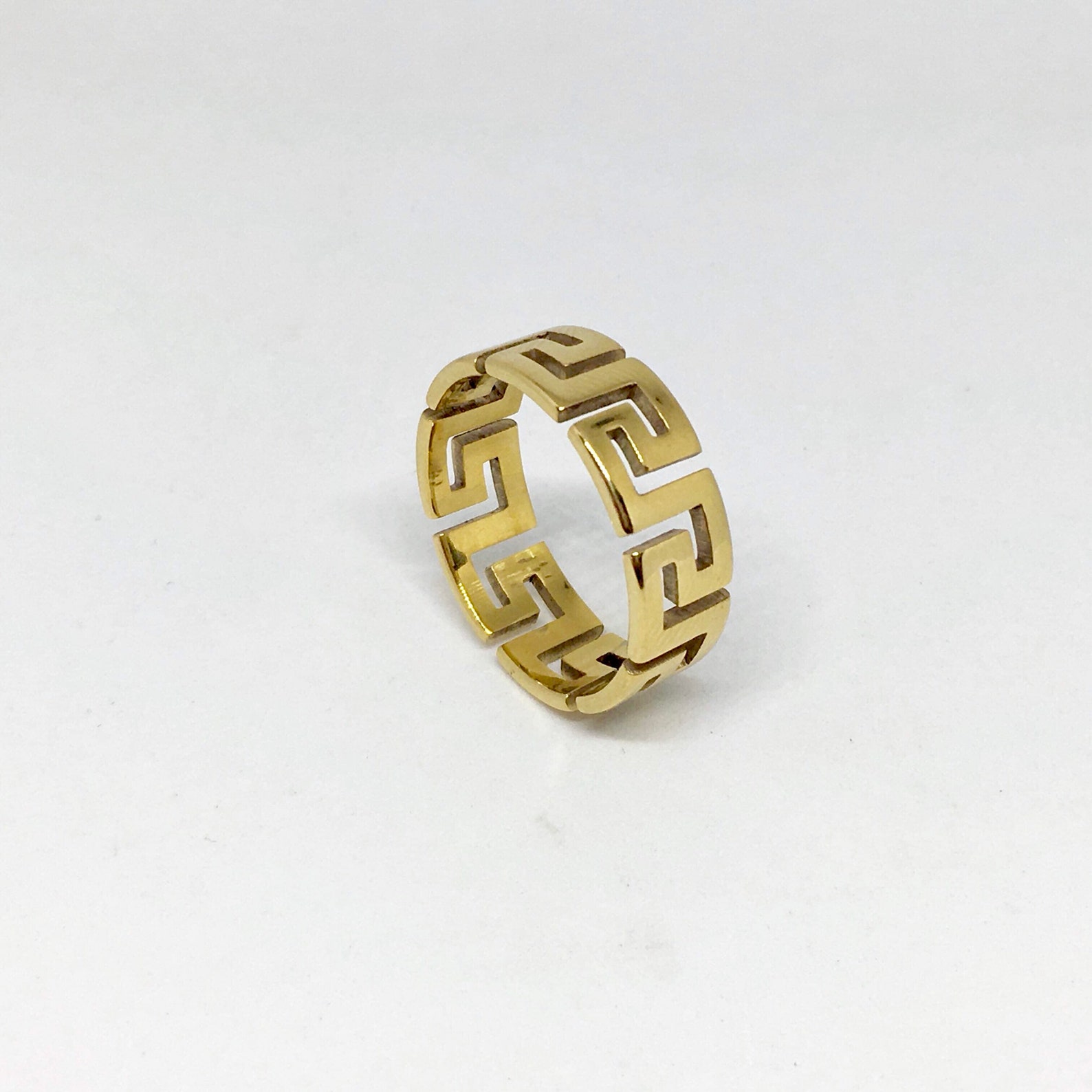 Aztec 3D Pattern Ring Unisex Gold / Silver Stainless Steel - Etsy