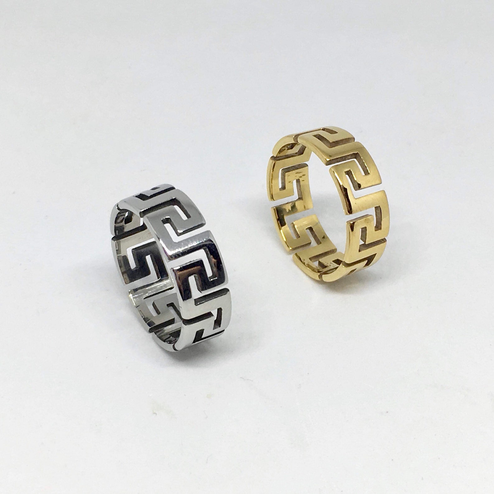 Aztec 3D Pattern Ring Unisex Gold / Silver Stainless Steel - Etsy