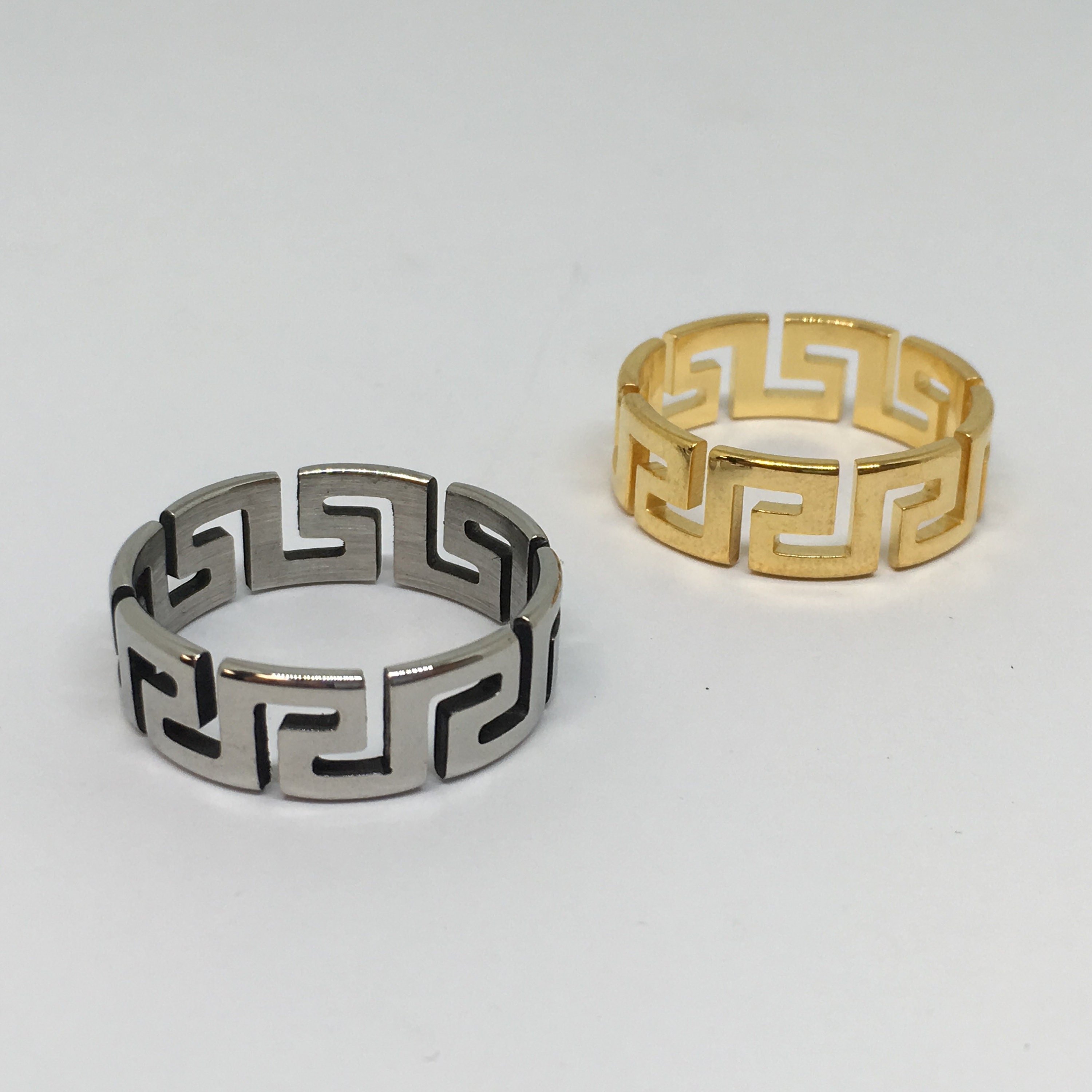 Aztec 3D Pattern Ring Unisex Gold / Silver Stainless Steel - Etsy UK