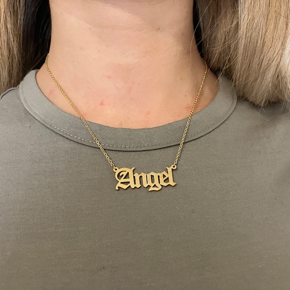Word angel necklace store