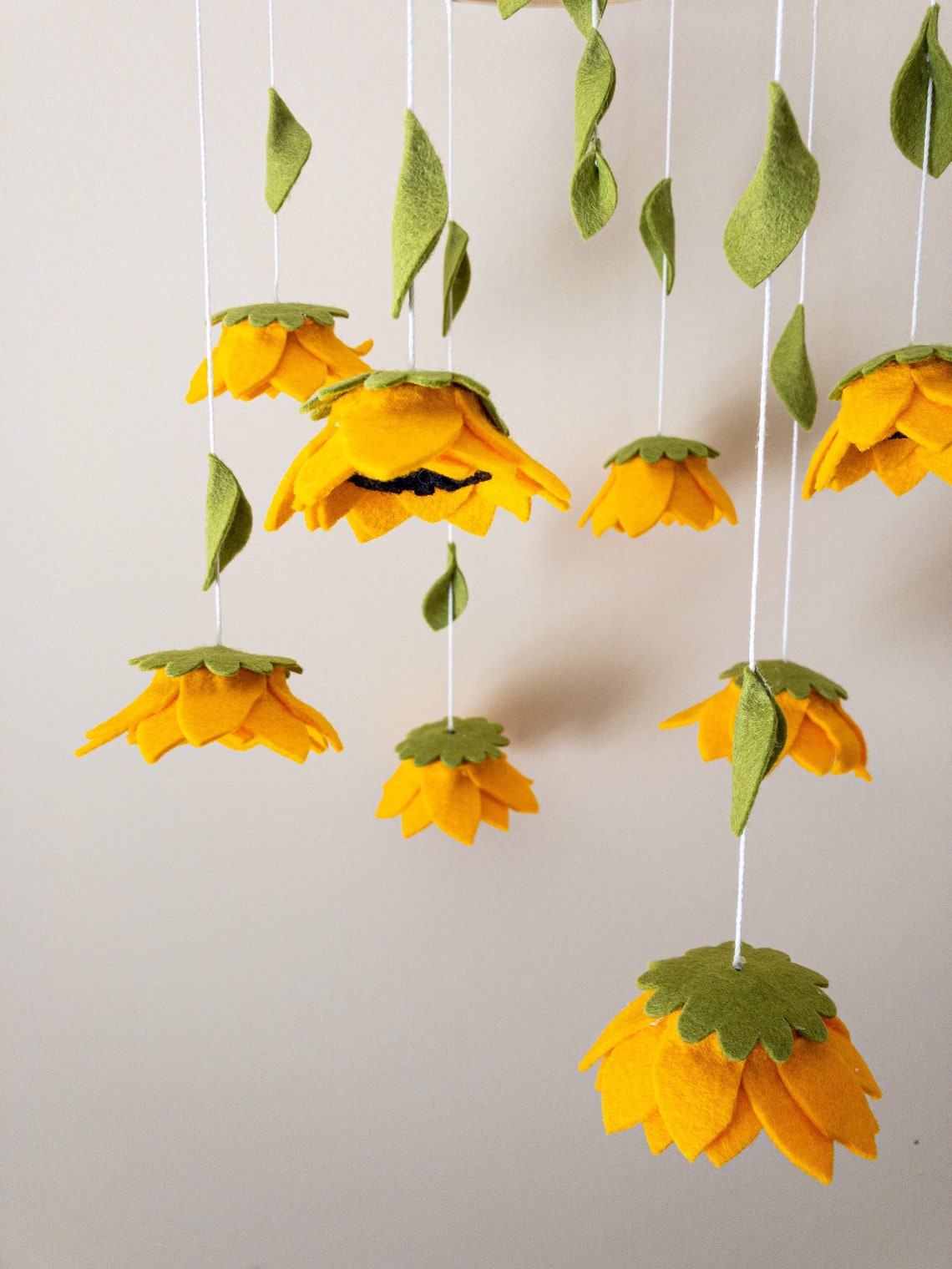 Sunflower Mobile Felt Flower Baby Mobile Sunflower Baby | Etsy