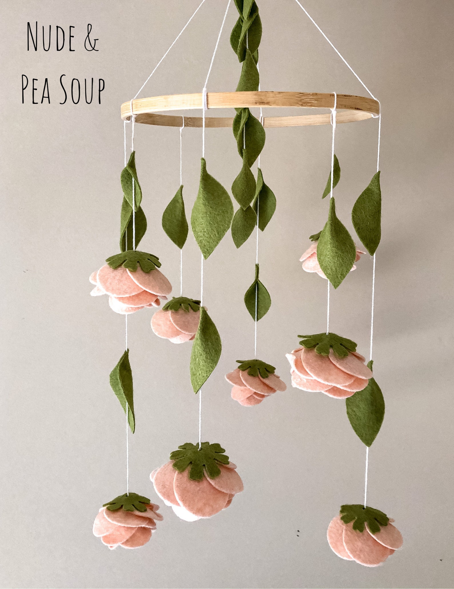 Rose Mobile, Pink Mobile, Felt Flower Mobile, Floral Nursery Mobile ...