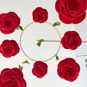 Rose Mobile, Pink Mobile, Felt Flower Mobile, Floral Nursery Mobile ...