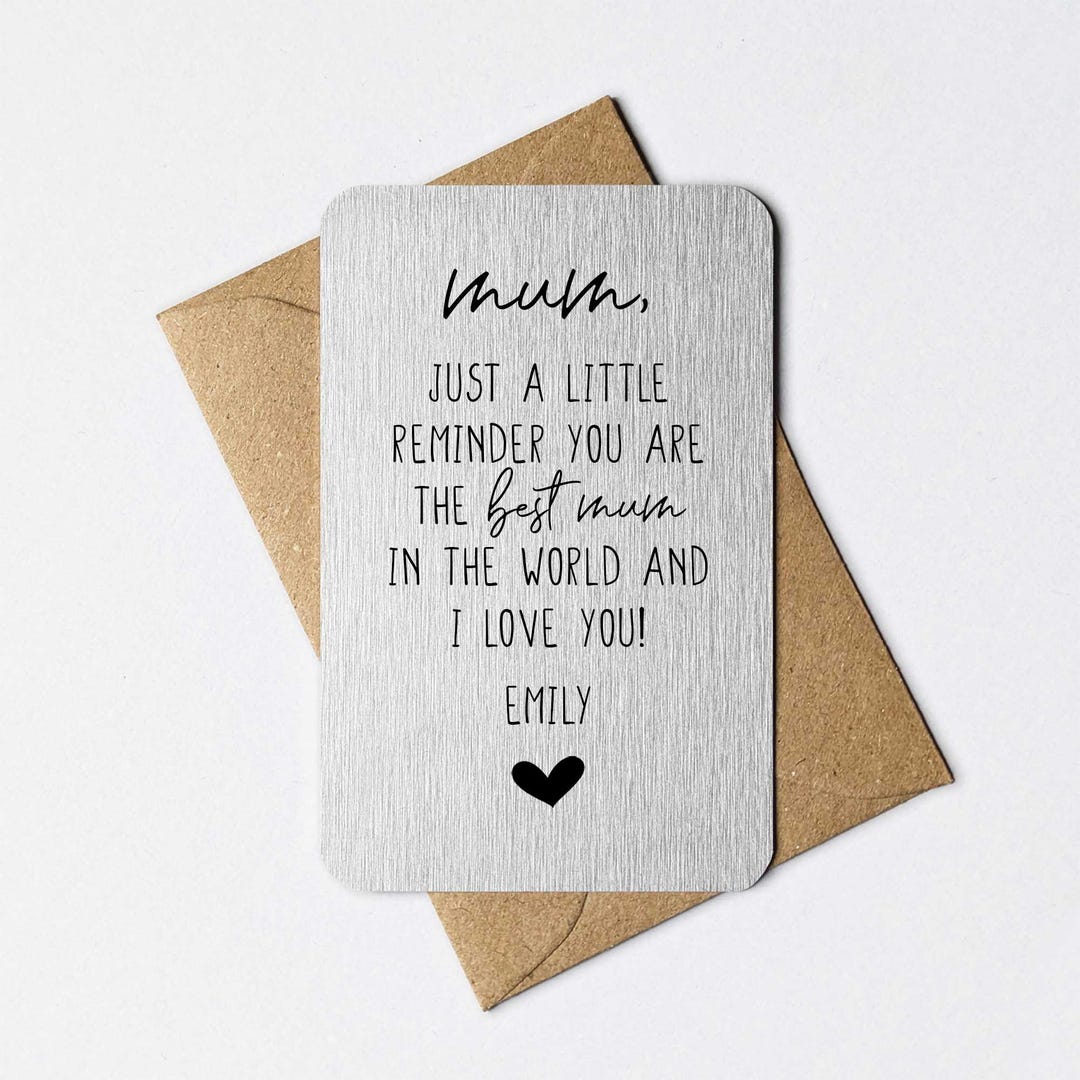 Best Mum Wallet Card, Personalised Metal Wallet Card, Pocket Reminder ...