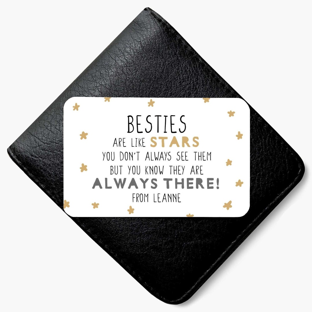 Besties Are Like Stars Wallet Card, Personalised Wallet Card ...