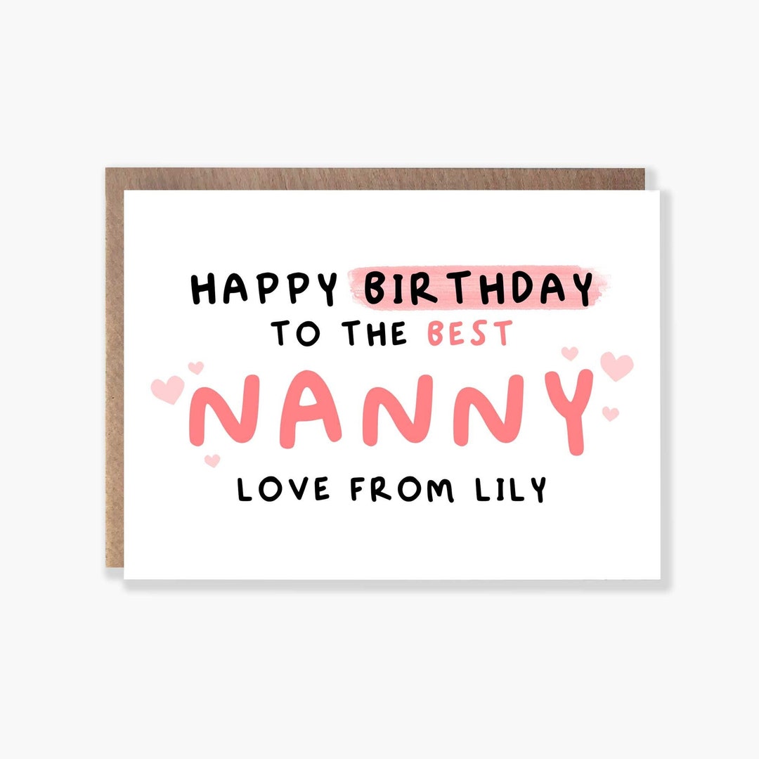 Happy Birthday to the Best Nanny Card, Personalised Birthday Card ...