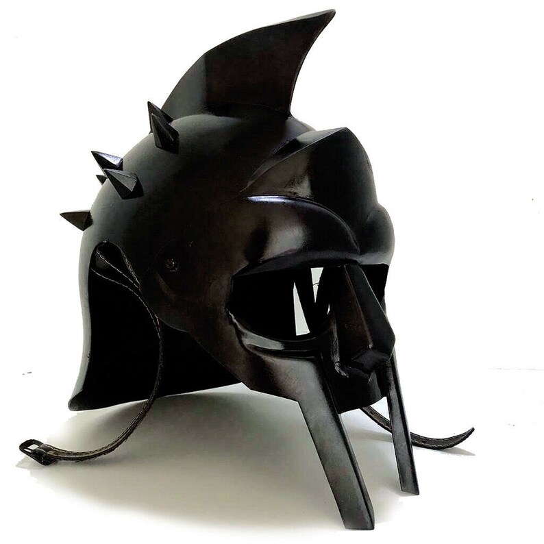 Gladiator Black Helmet Roman Greek Sapartan Armor With Free Wooden ...