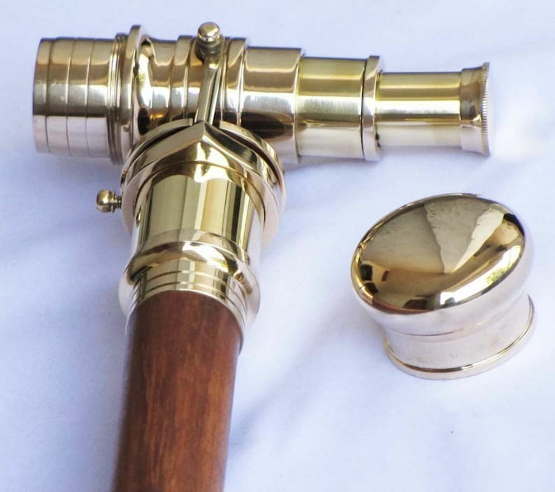 Brass Walking Stick Cane Telescope Handle Stick for Men Brass - Etsy