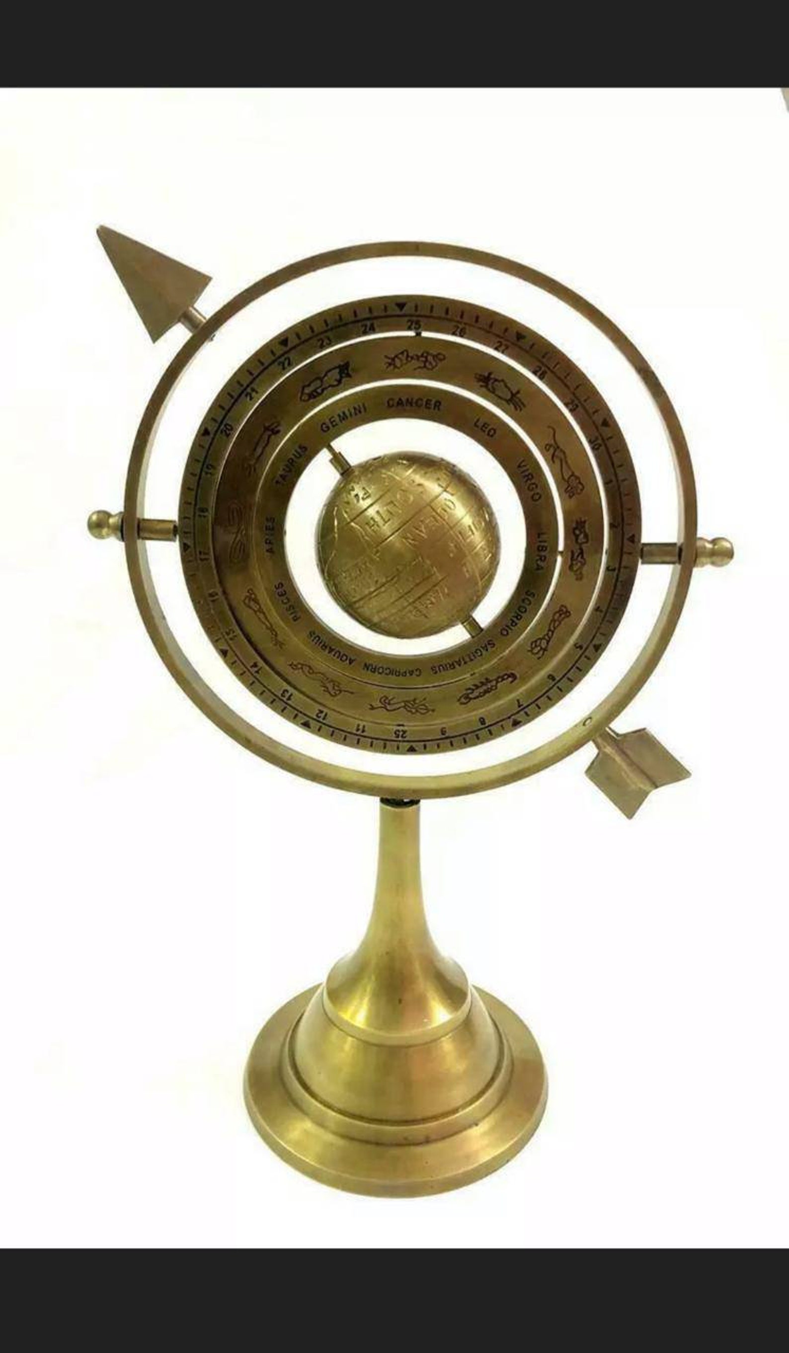 Brass Armillary Sphere With Sundial Arrow 10.5 Nautical | Etsy
