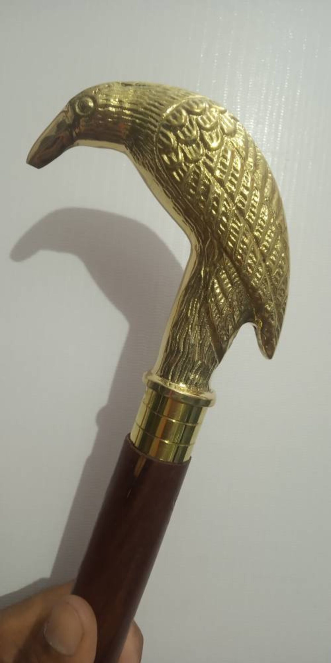 Brass Crow Designer Brass Head Handle Walking Stick Style Walking Cane ...