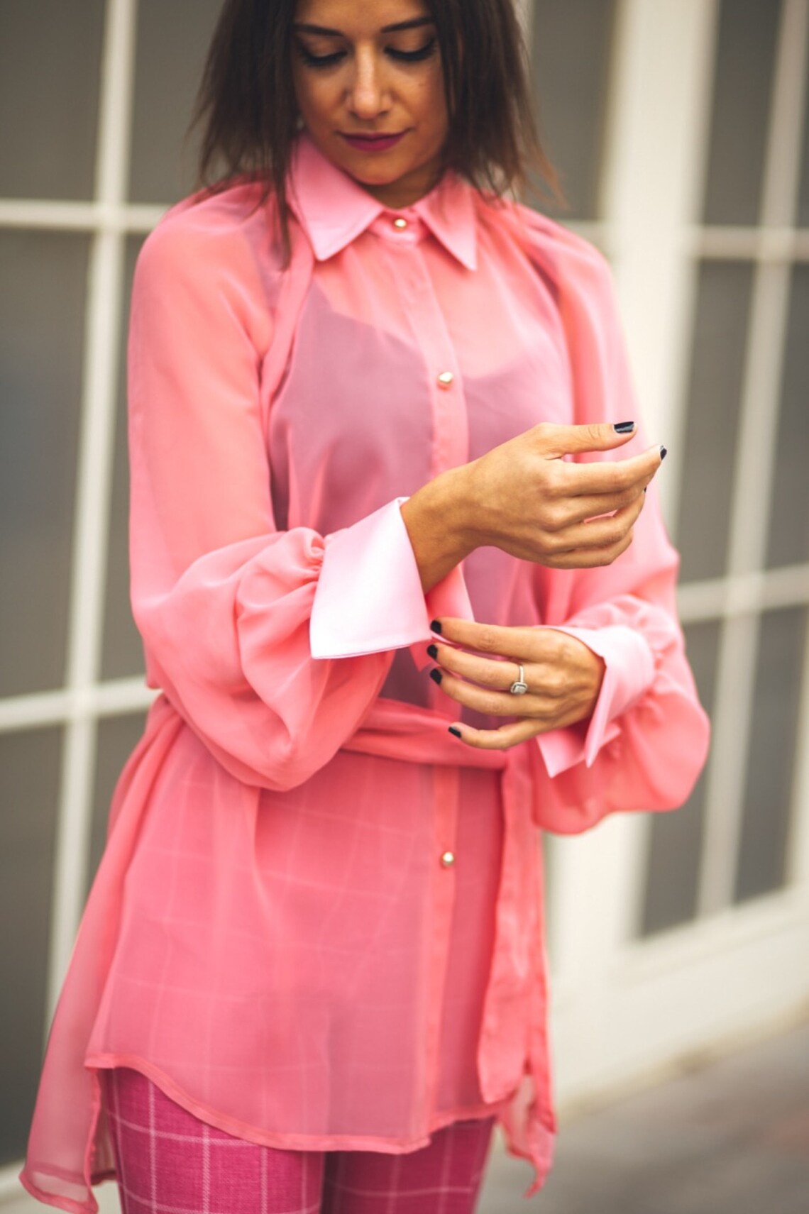 Vintage Pink Blouse Long Pink Blouse Pink Women Blouse - Etsy