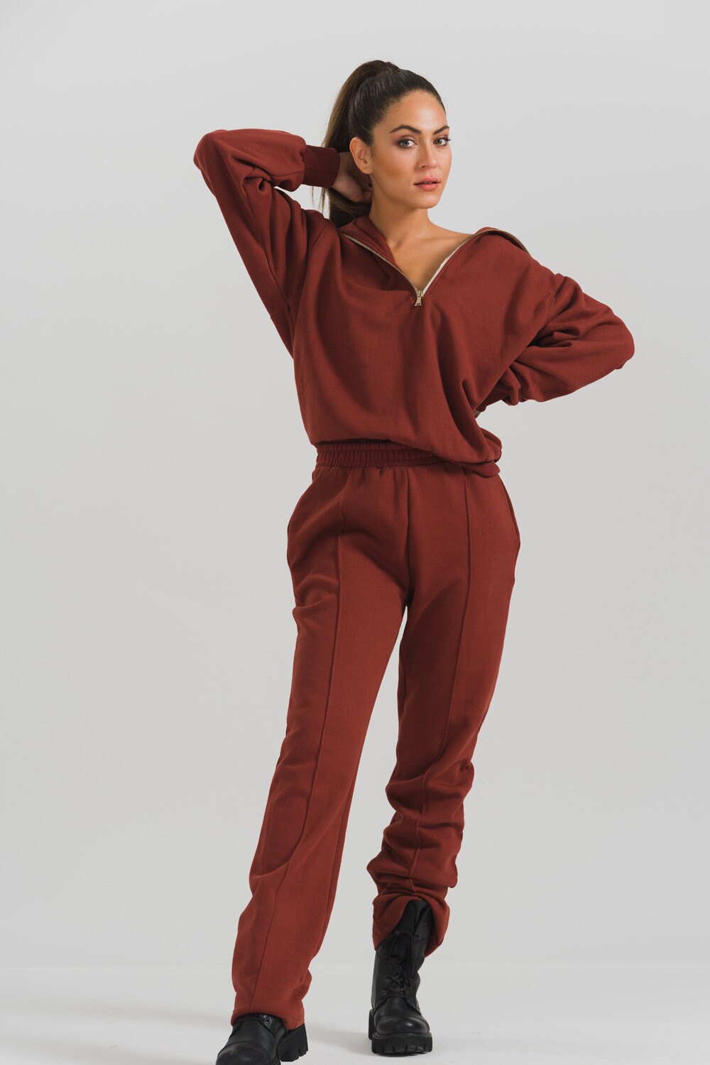 Women Cozy Fleece High-rise Sweatpants %100 Organic Cotton - Etsy