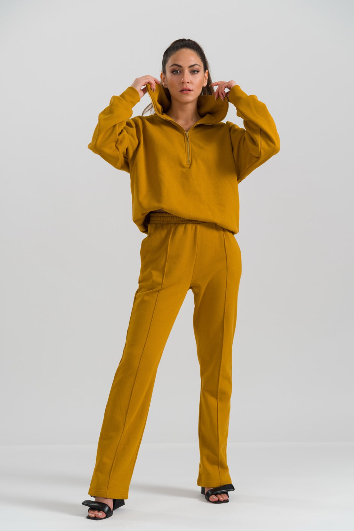 Women Cozy Fleece High-rise Sweatpants %100 Organic Cotton - Etsy