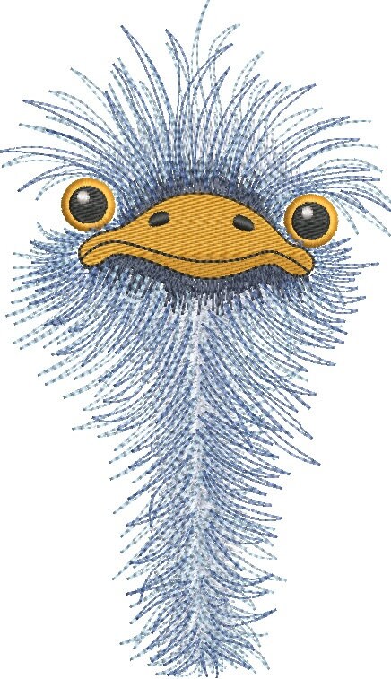 Ostrich Embroidery Design Ostrich Girl and Ostrich Boy. 5 Sizes ...