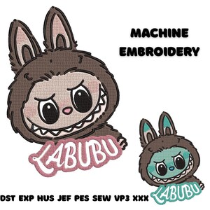 Labubu Machine Embroidery Design – Instant Download – Cute Monster ...