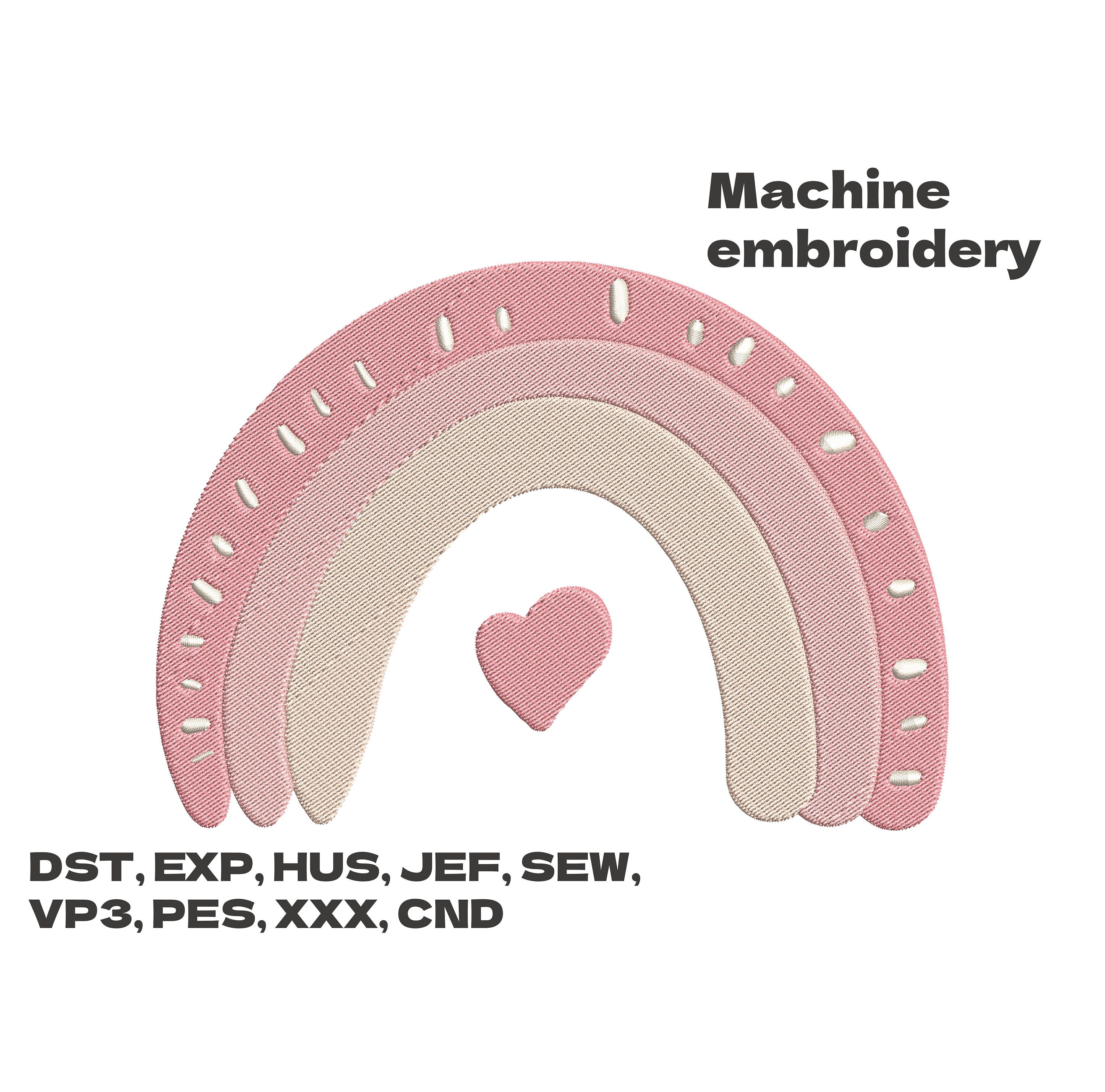 Rainbow Embroidery Design. Pink Rainbow Embroidery. Machine Embroidery ...