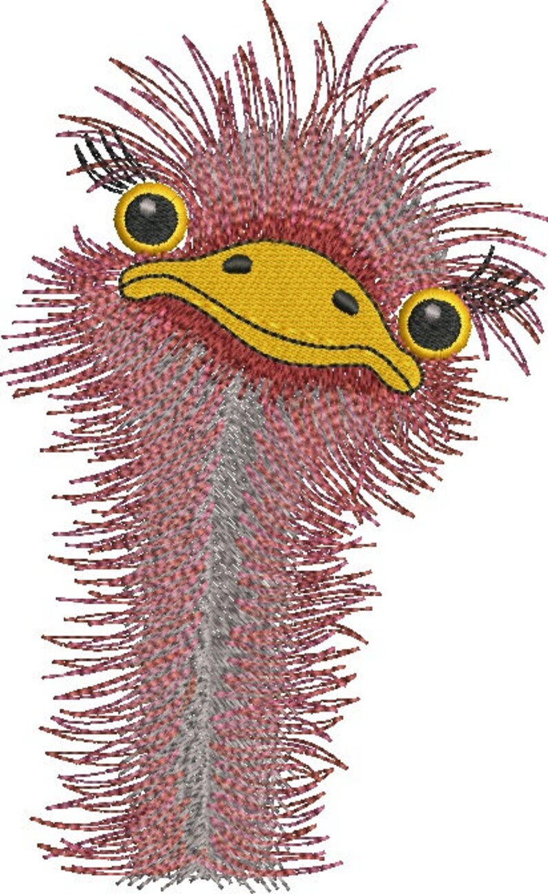 Ostrich Embroidery Design Ostrich Girl and Ostrich Boy. 5 Sizes ...