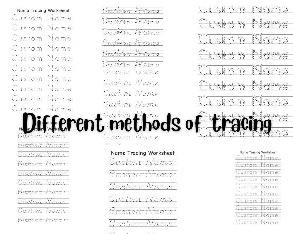 Custom Name Tracing Pages Handwriting Practice Personalized Name Trace ...