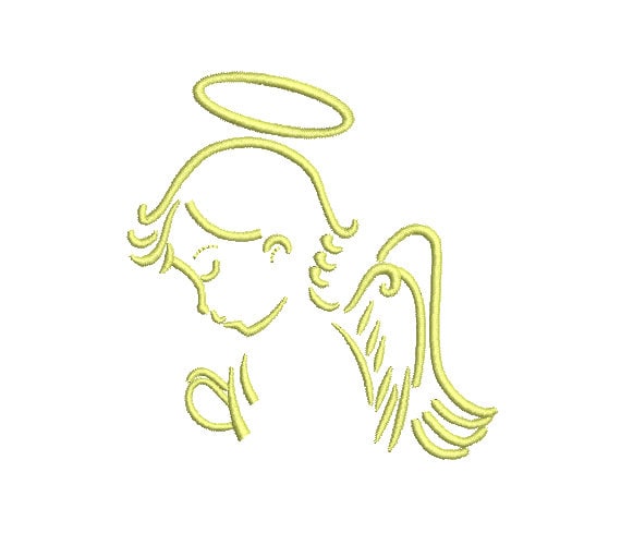 Angel Outline Embroidery Design. Angel Outline Embroidery. 3x3 Inch - Etsy
