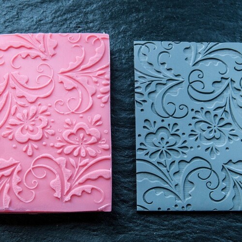 Texture Mat 4 Leaf Soap Stamp Clay Stamp Ink Stamp Metal - Etsy