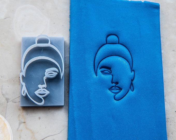 Woman Face Stamp Set I Polymer Clay Stamp I Pottery Stamp I Polymer ...