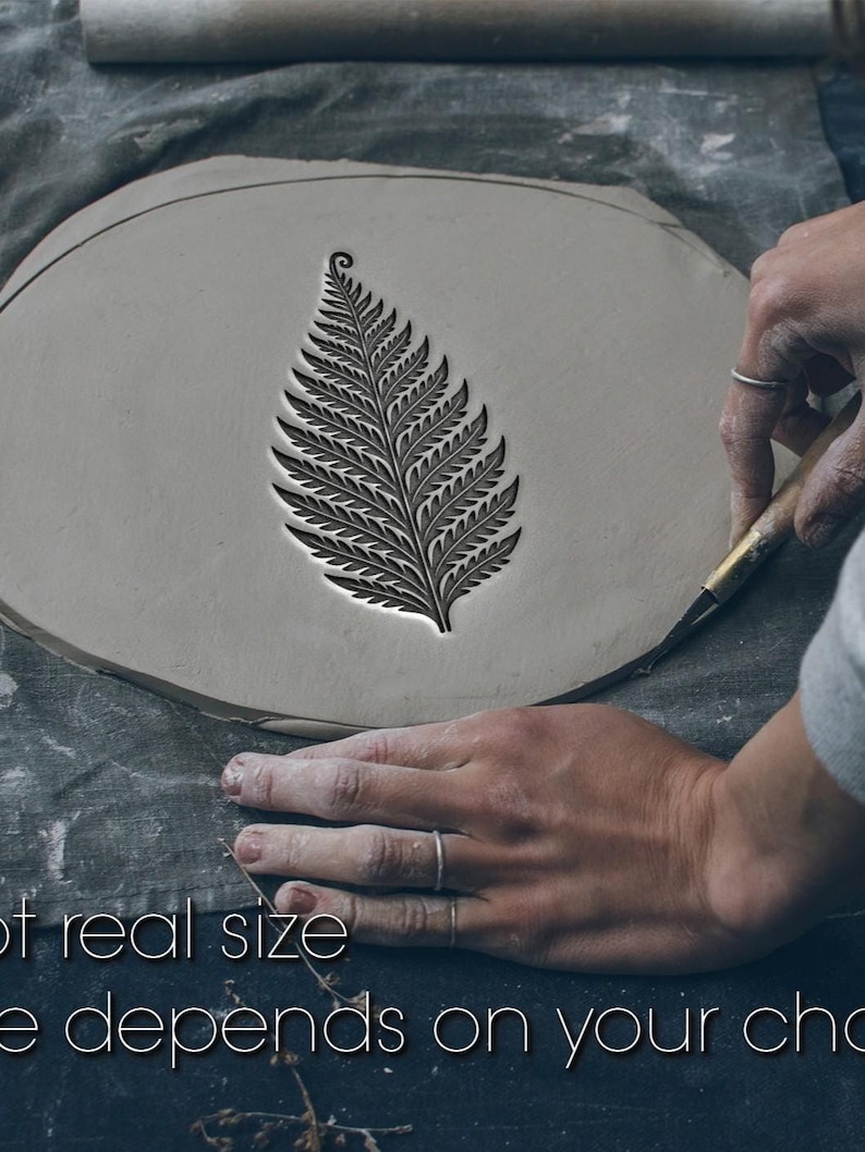 Rubber Stamp, Fern Stamp, Fern Decor, Plate Decor,fern Stencil, Clay ...