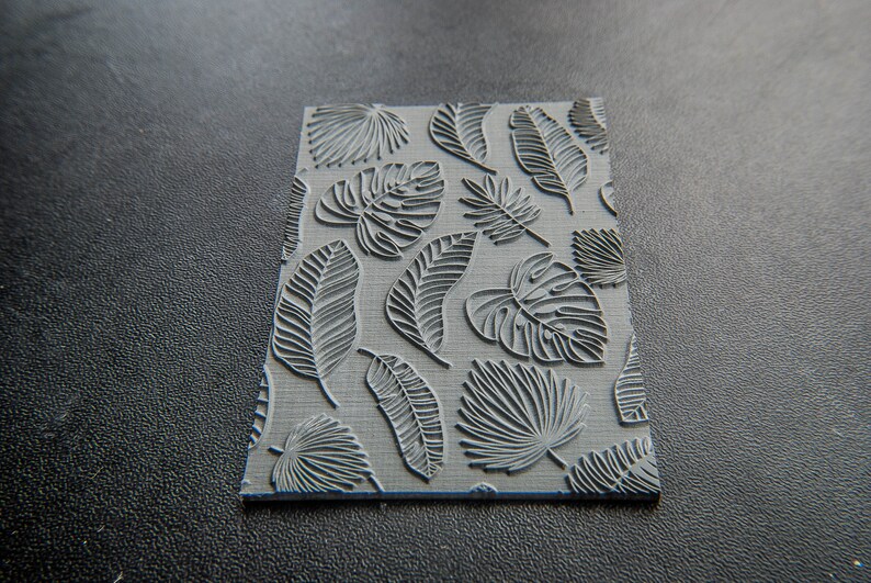 Texture mat 39 Leaf soap stamp clay stamp ink stamp metal | Etsy