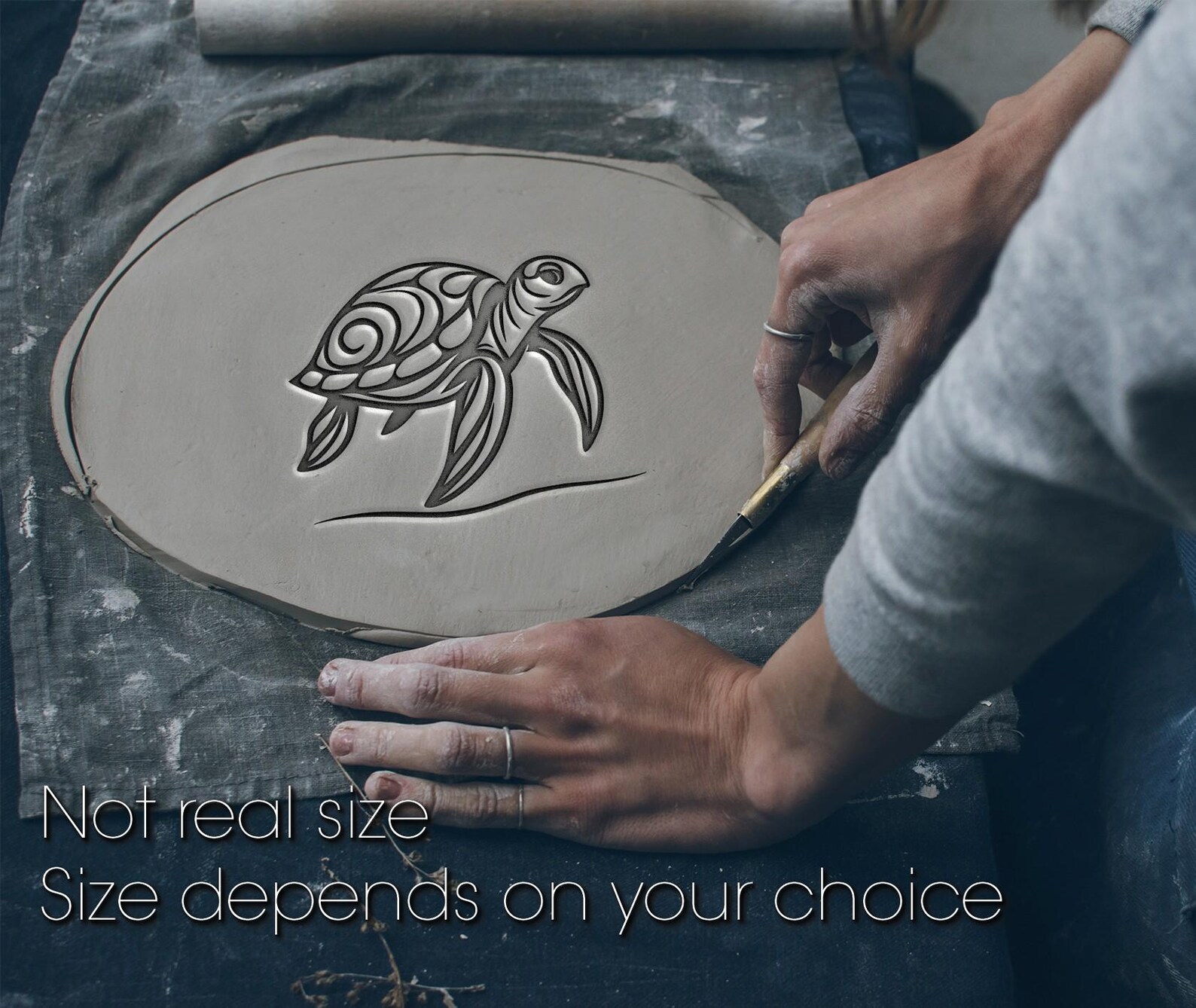 Rubber Stamp, Turtle Stamp, Turtle Decor, Pottery Stamp, Clay Stamp ...