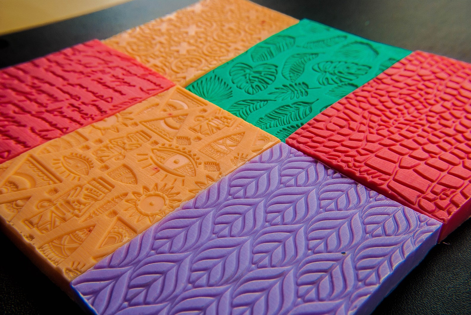 Texture Mat 91, Face Stamp, Polymer Clay Stamp, Soap Stamp, Clay Stamp ...