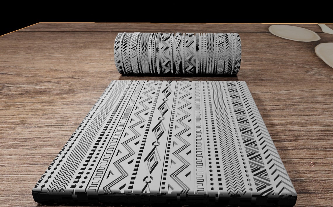 Texture Roller STL File 3D Roller Ethnic Texture Modelling | Etsy